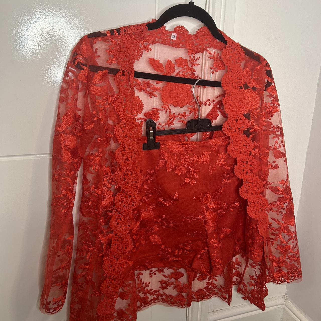Gorgeous red co ord blazer short set xs originally... - Depop