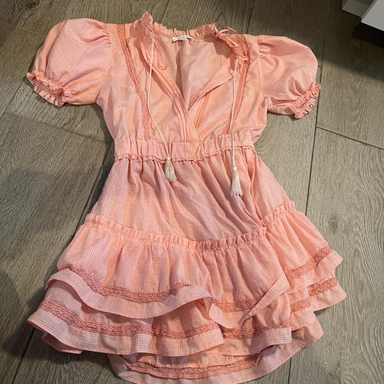 Pink plaid mini dress! Def gives loveshack vibe and... - Depop