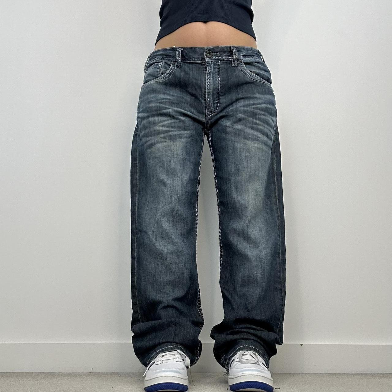 Vintage washed slouch straight leg jeans - Shown on... - Depop