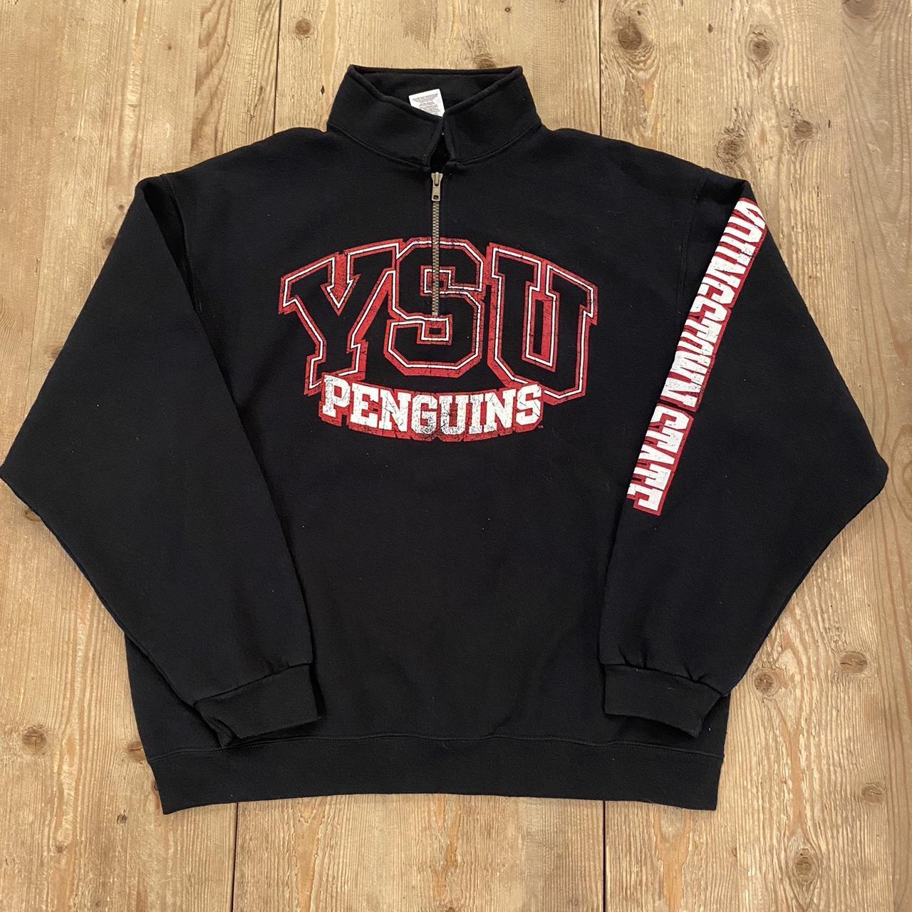 YSU Penguins 1/4 Zip Size Large Perfect Condition... - Depop
