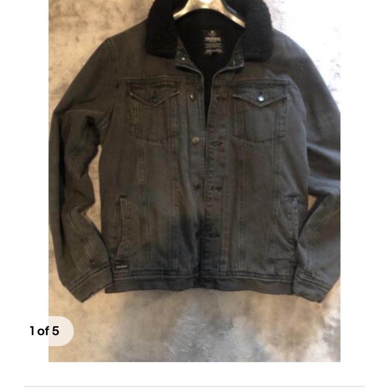 Mens washed out black denim jacket Size uk medium... - Depop