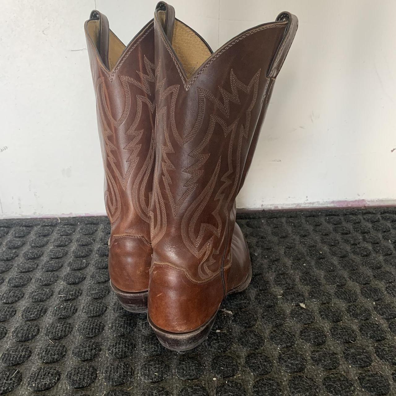 Cowboy boots Justin style branded men’s size 10 cow... - Depop