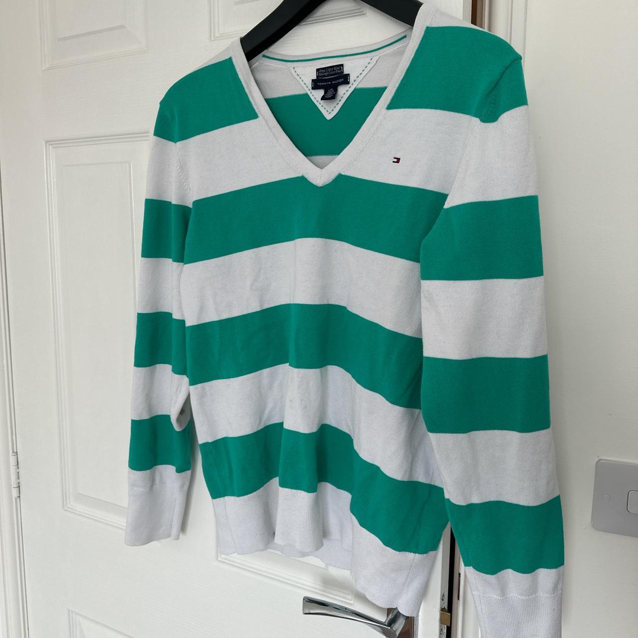 Tommy Hilfiger striped jumper Small stain on sleeve... - Depop