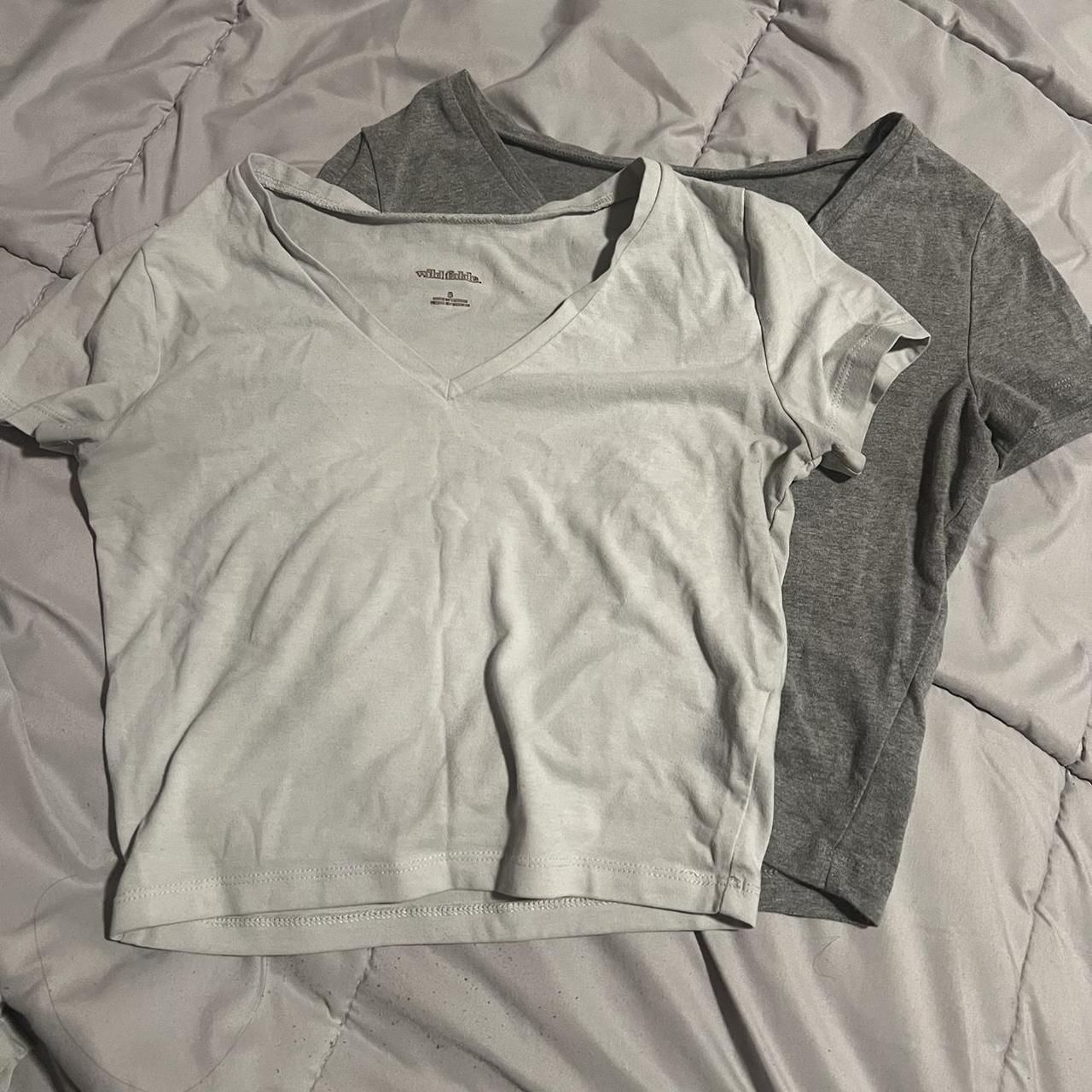 Cotten crop tops from target V neck. Size... | Depop