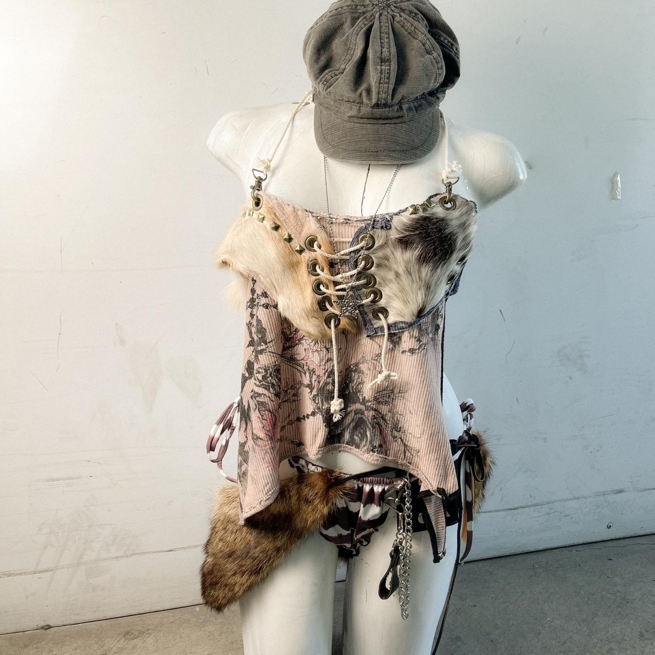 🇺🇸reworked western Gyaru real cowhide corset stor... - Depop