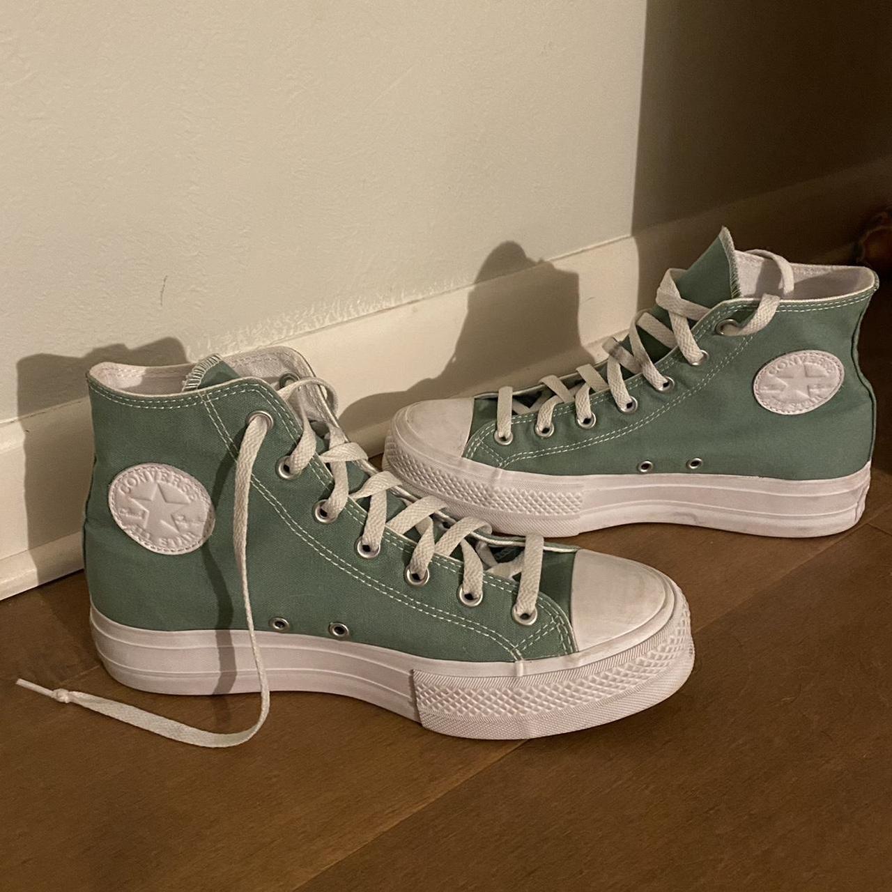 Converse Women's Green Trainers | Depop