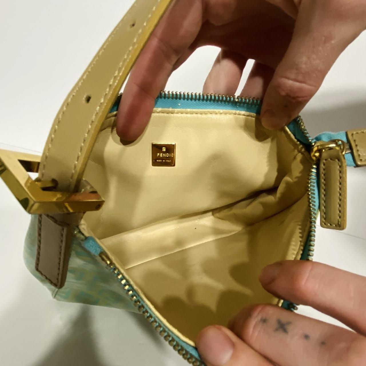 Vintage FENDI mini turquoise purse -good... - Depop