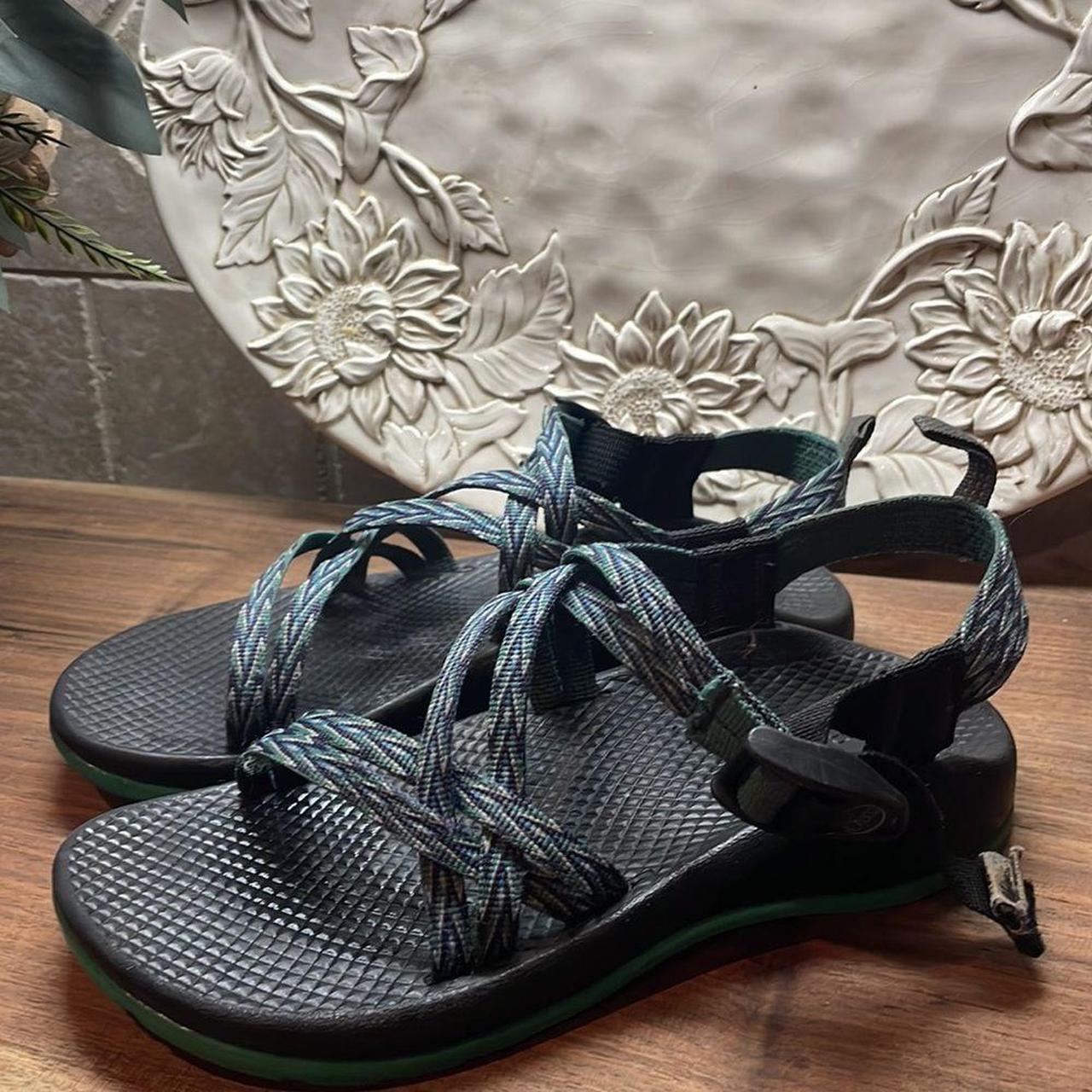 Chaco Classic ZX 2 Sandals Angular Purple Green... - Depop