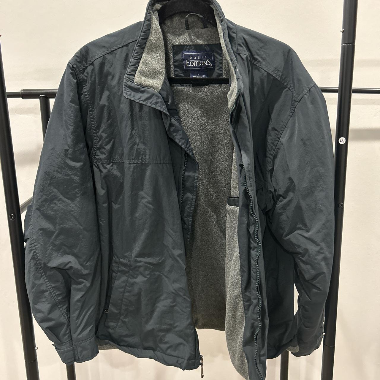 Basic Editions Dark Green Coat - Depop