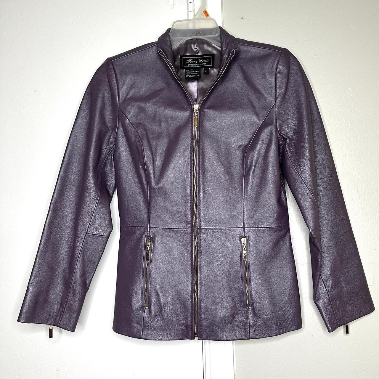 Terry Lewis Purple Leather Jacket - Depop