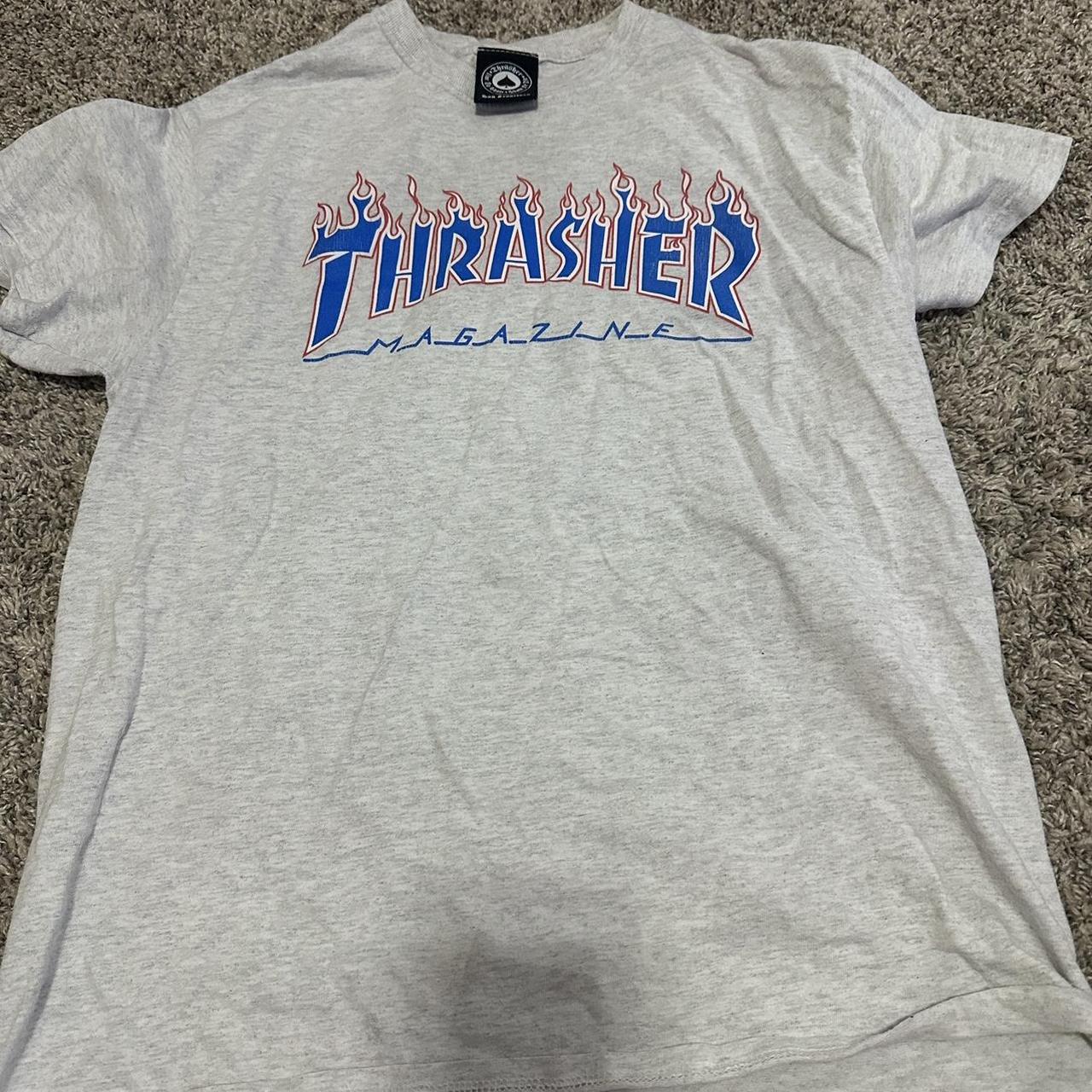 medium thrasher shirt worn a few times, very... - Depop