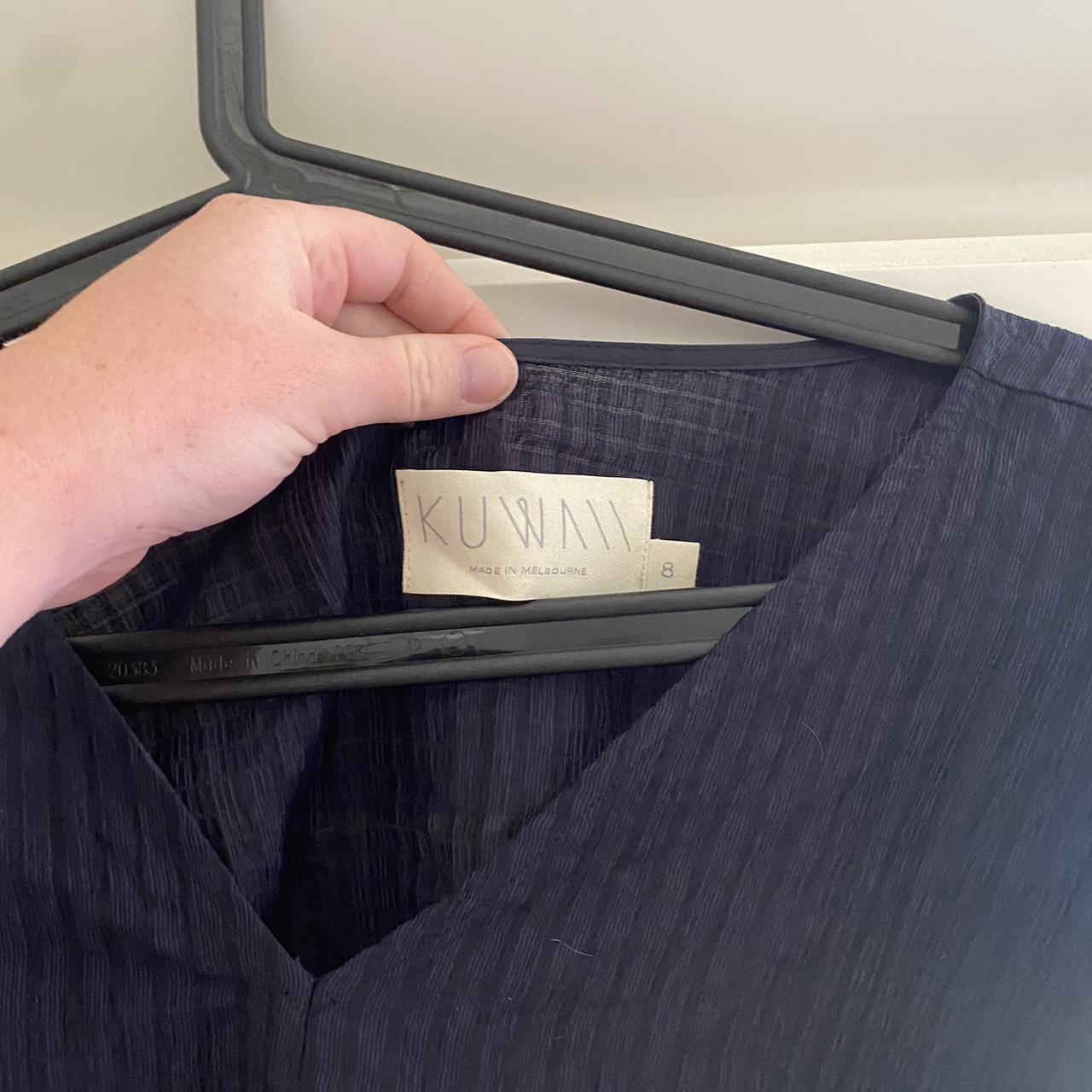 Kuwaii blue check knot crop top Size 8 #kuwaii - Depop