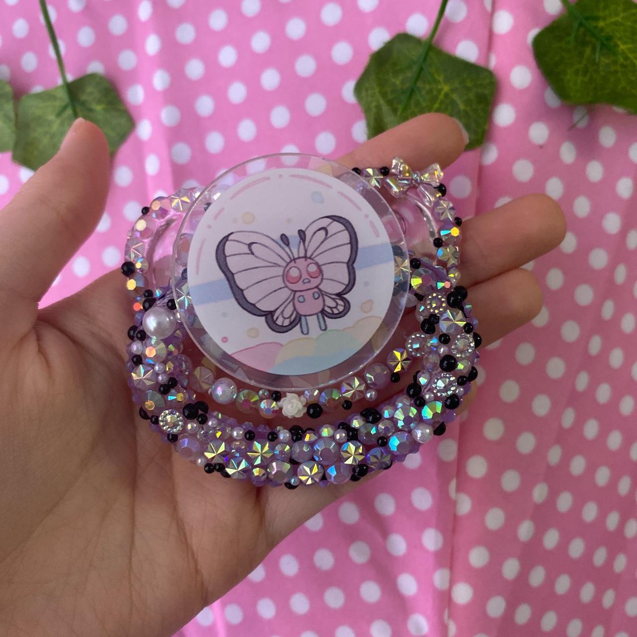 Buterfree pokemon half encrusted pacifier! made by... - Depop