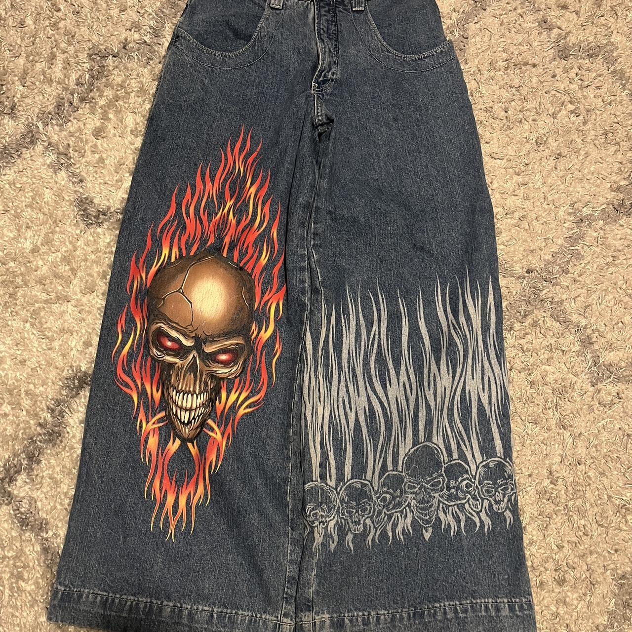 Rare Ghost Rider Jnco 28x30 crazy pair only one... - Depop