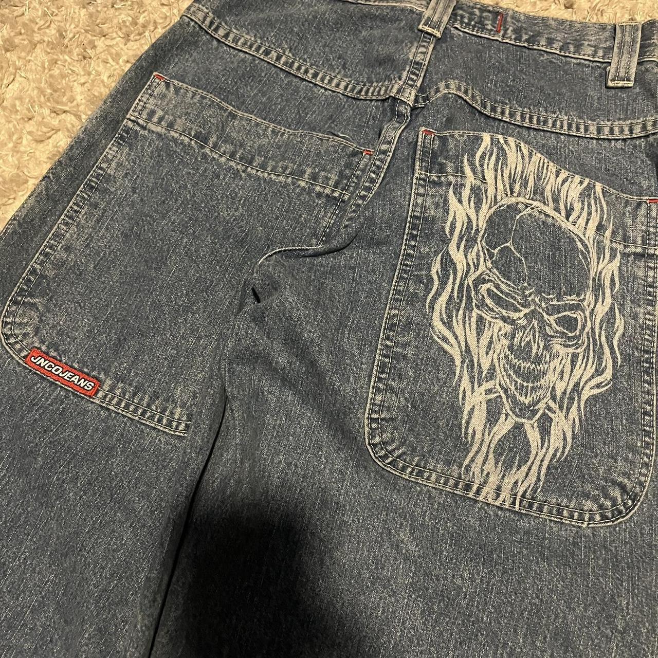 Rare Ghost Rider Jnco 28x30 crazy pair only one... - Depop