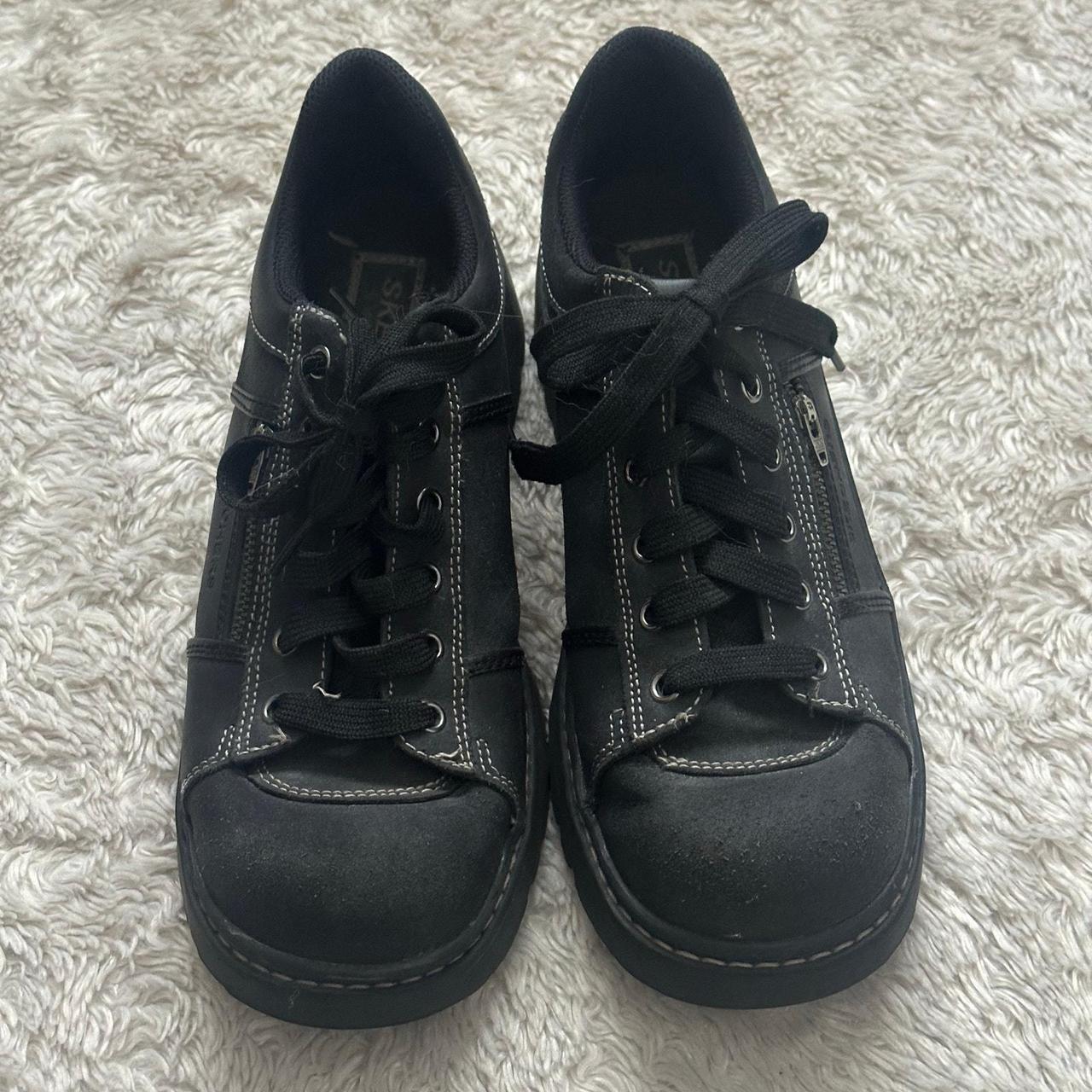 Vintage Skechers Black Platform Chunky Lug Sole Shoe... - Depop