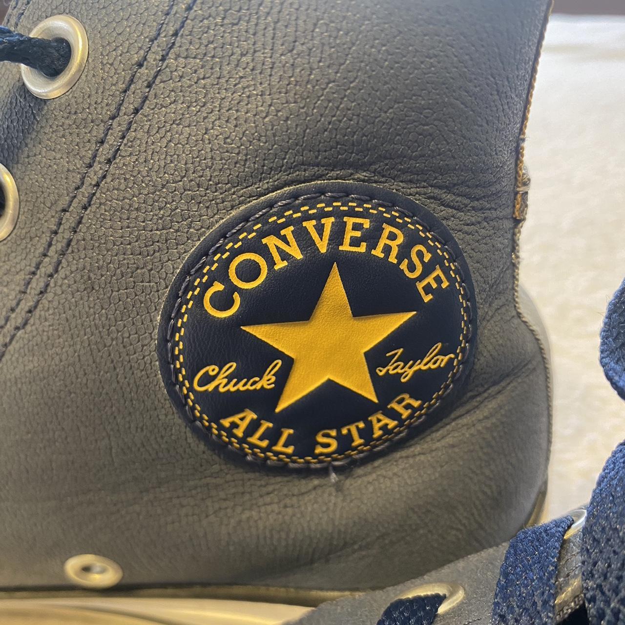 Blue and yellow converse It’s mildly used and very... - Depop