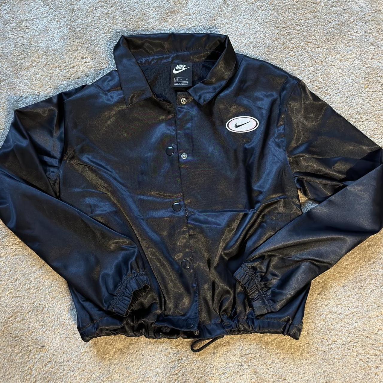 Nike Satin Jacket. Button up. Women’s small. Used... - Depop