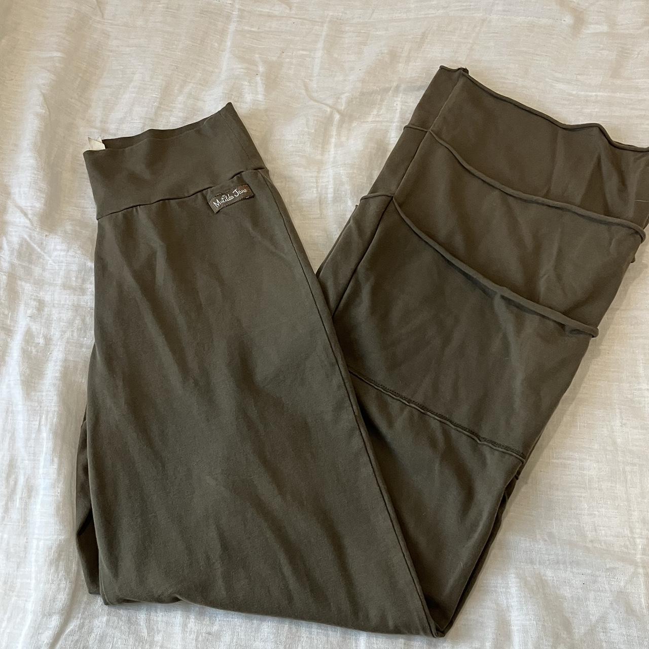 matilda jane pants, stretchy fabric, ruffled, 95%... - Depop