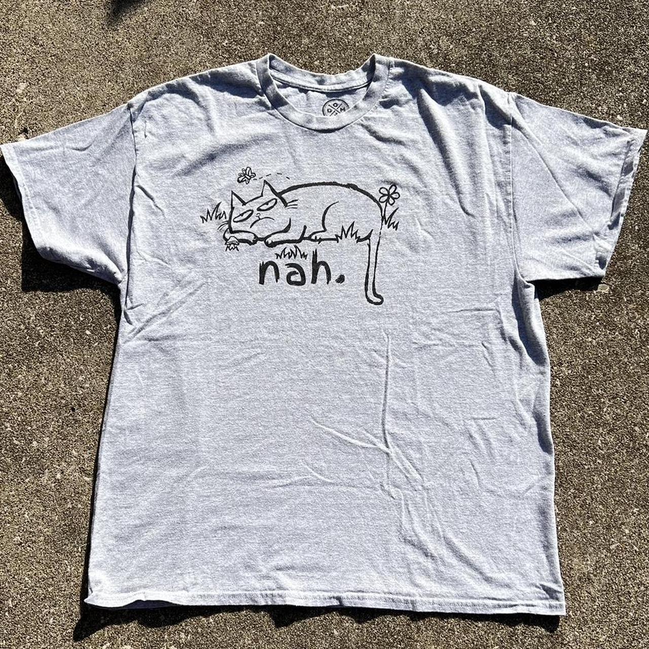 Grumpy Cat “nah” short sleeve graphic tee cat... | Depop