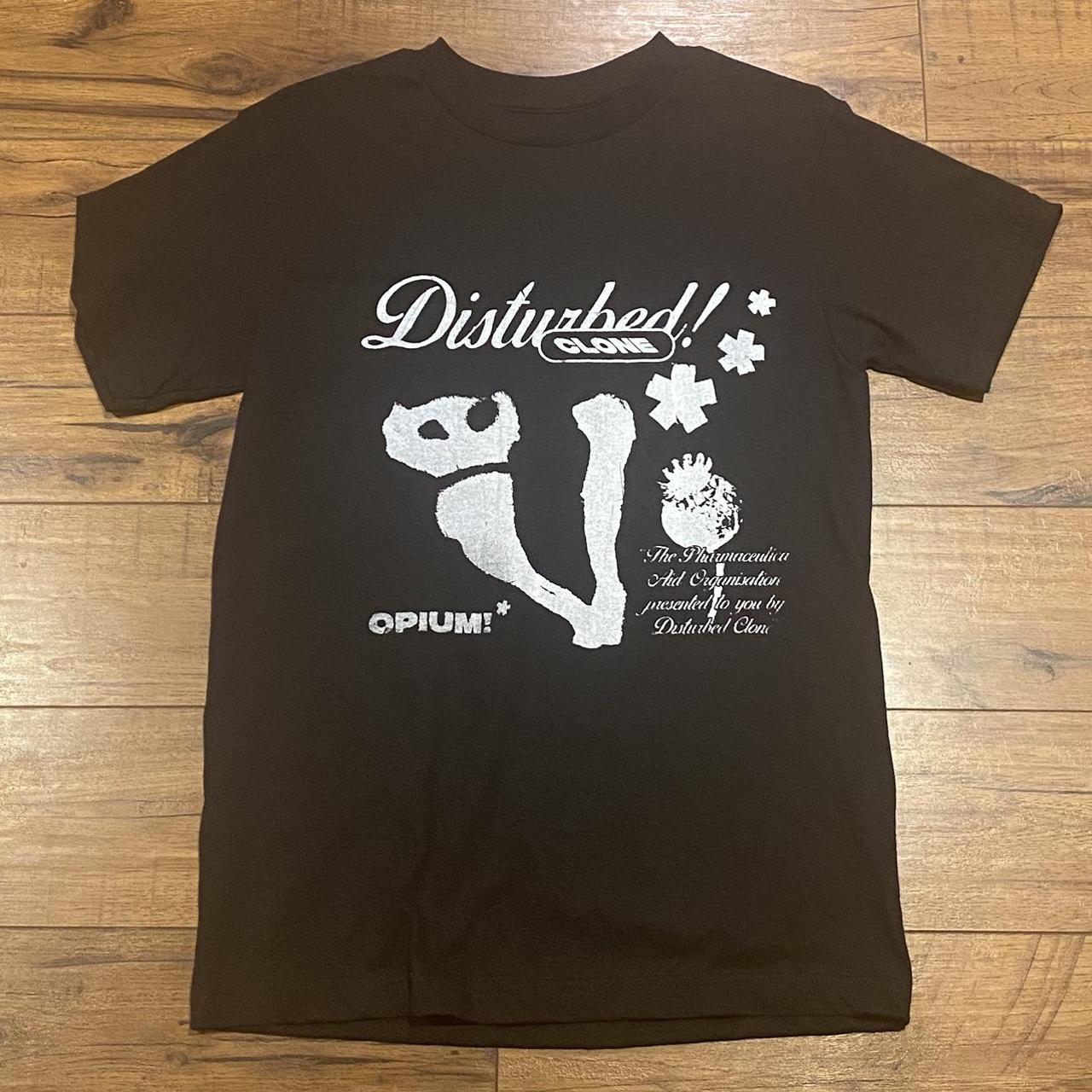 disturbed clone instagram brand opium shirt size... - Depop
