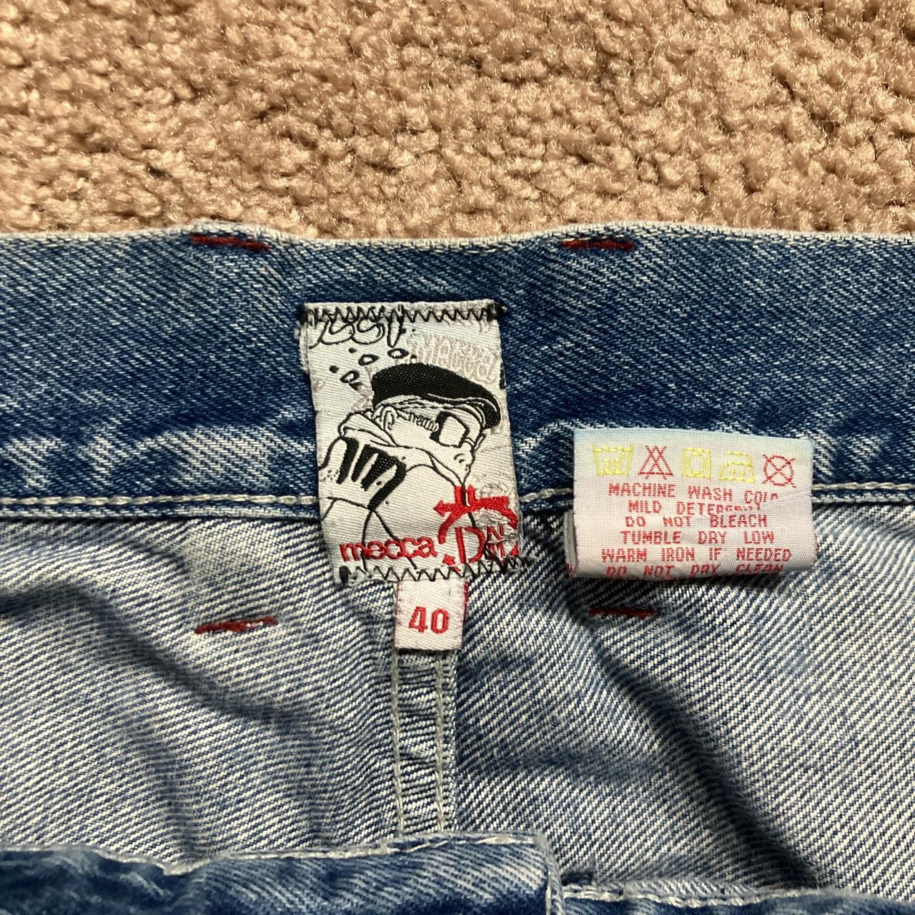 vintage mecca jeans waist 40 with small tears at... - Depop