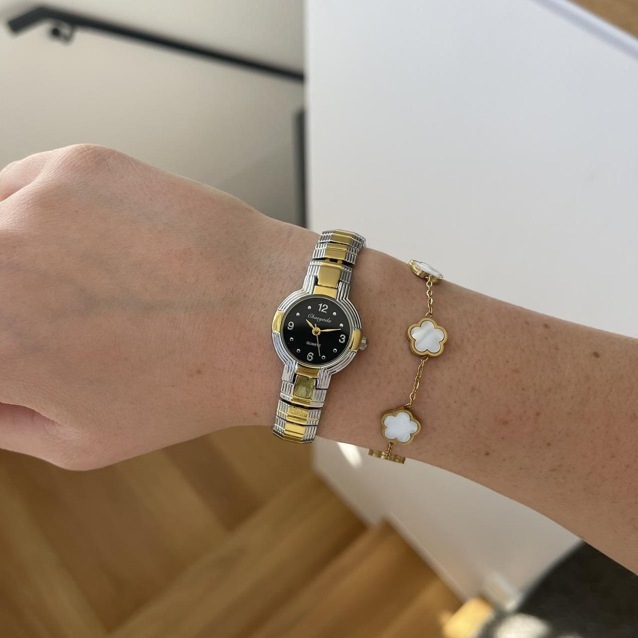 Gold and silver dainty girly watch ⭐️ Black watch... - Depop
