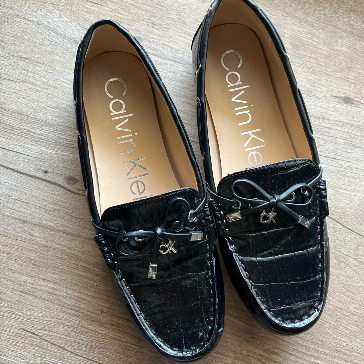 Calvin Klein Loafers worn once, perfect for fall.... - Depop