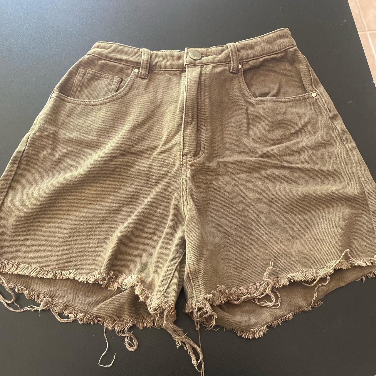 Ava and ever brown denim shorts size 10 Too big for... - Depop
