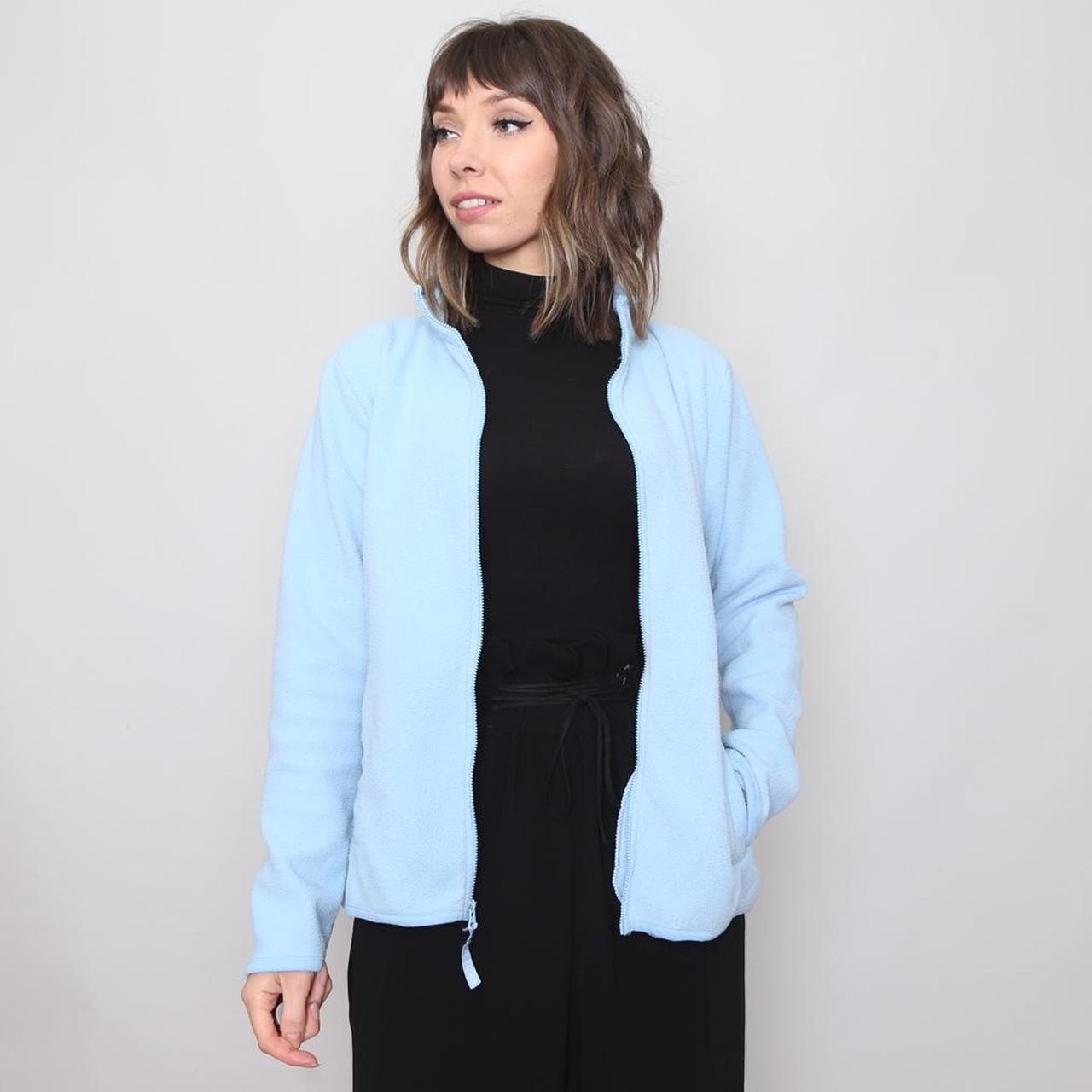 Fruit of the loom blue zip up fleece. 2 pockets.... - Depop