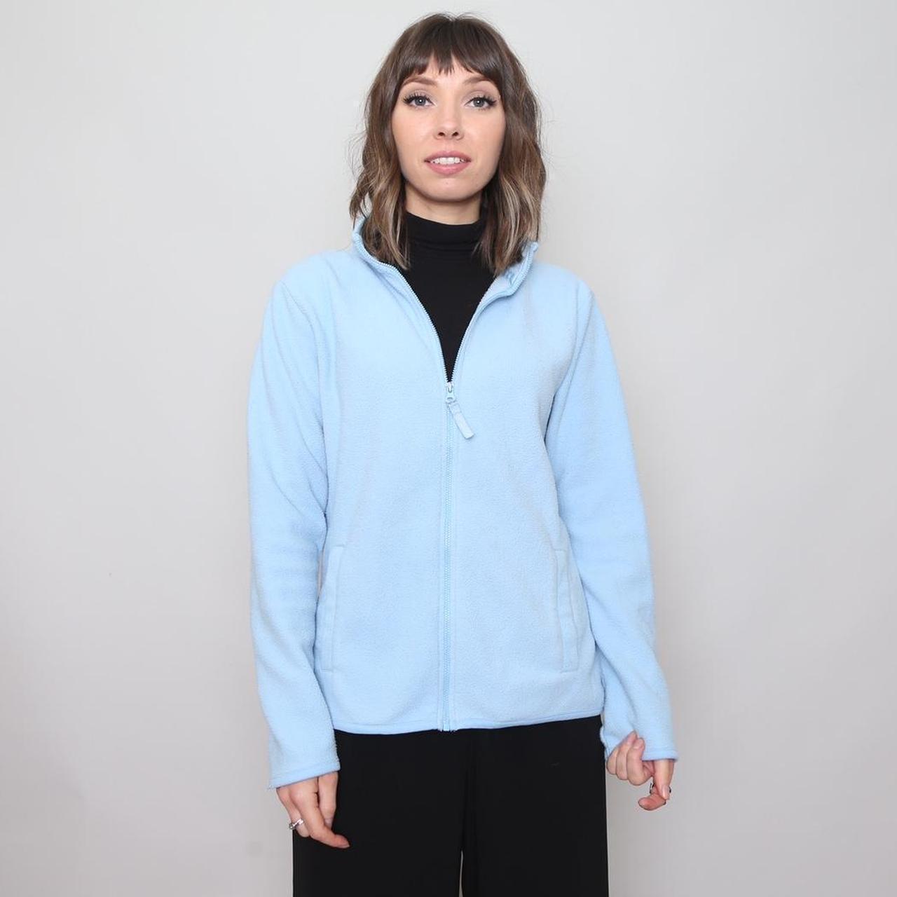 Fruit of the loom blue zip up fleece. 2 pockets.... - Depop