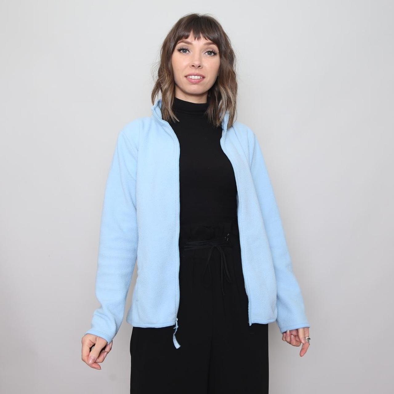 Fruit of the loom blue zip up fleece. 2 pockets.... - Depop