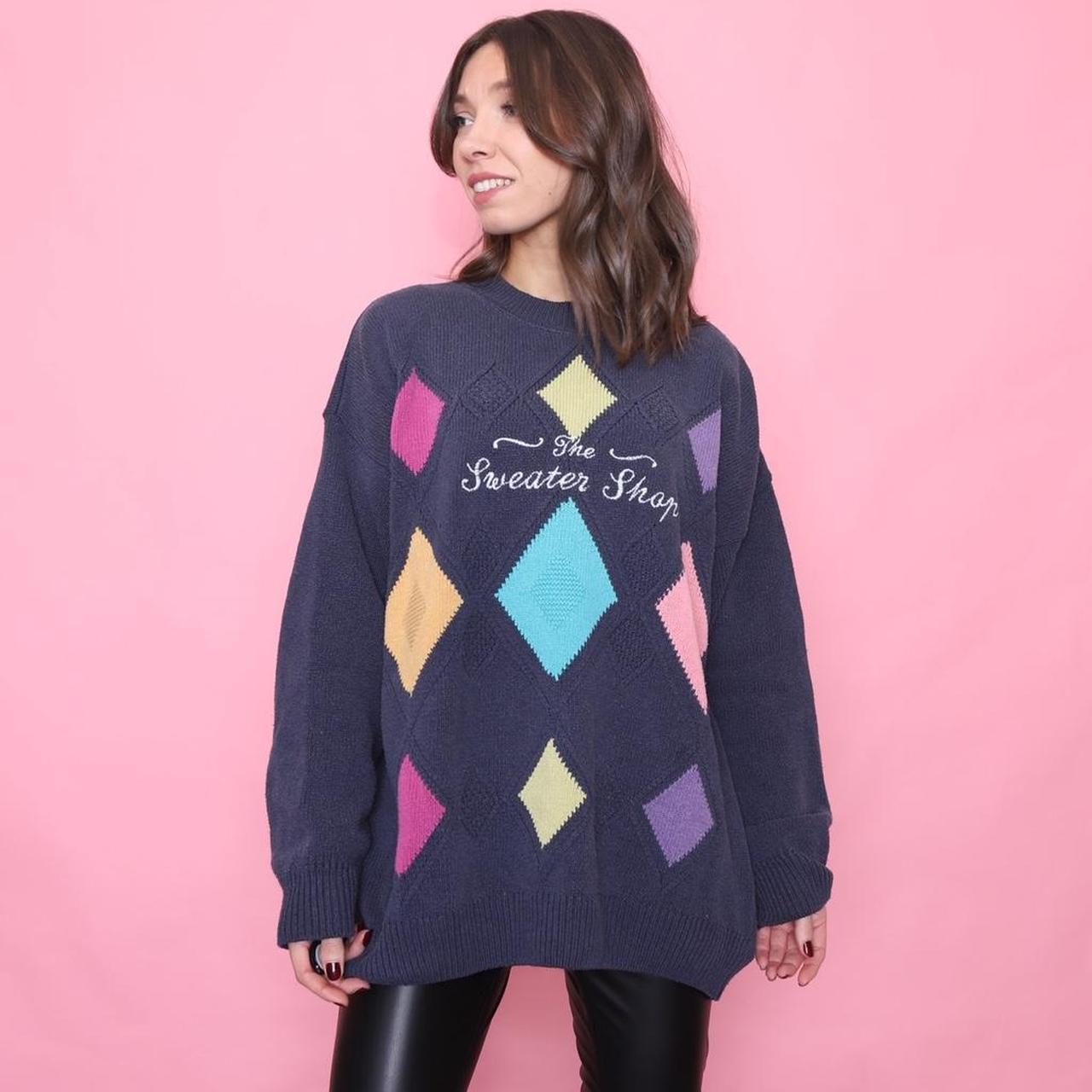 The Sweater Shop Vintage Patterned Striped Knitted... - Depop