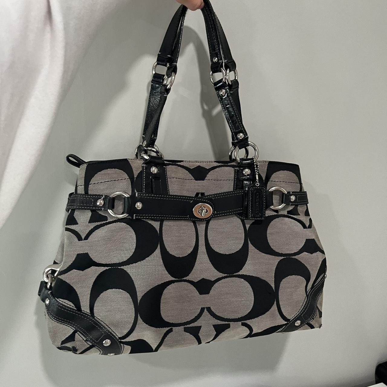 Vintage black and gray Coach Purse Perfect condition | Depop