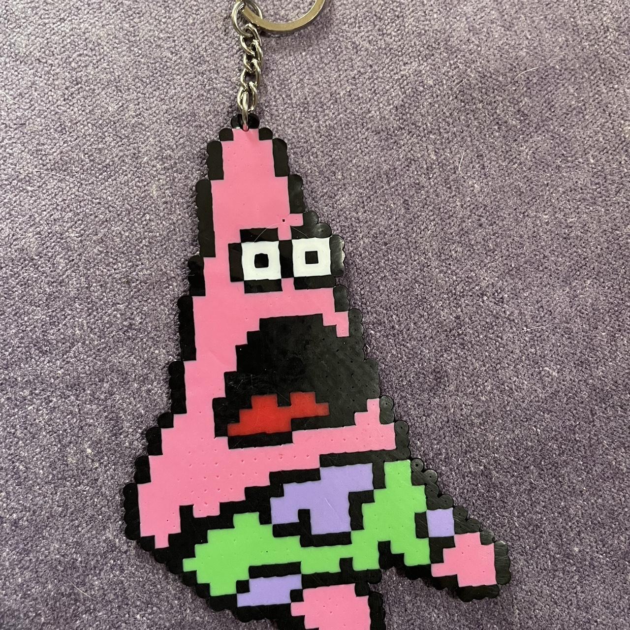 Perler Bead Keychain Patrick Hand made - Depop
