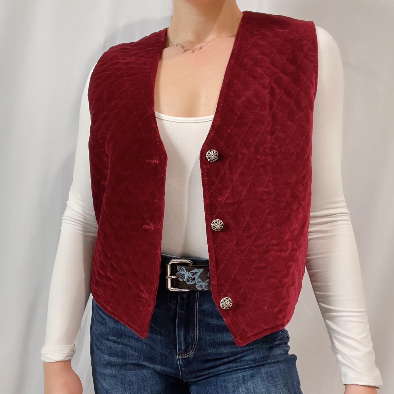 Vintage Velvet Vest Brand is Rafaella Tagged as a... - Depop