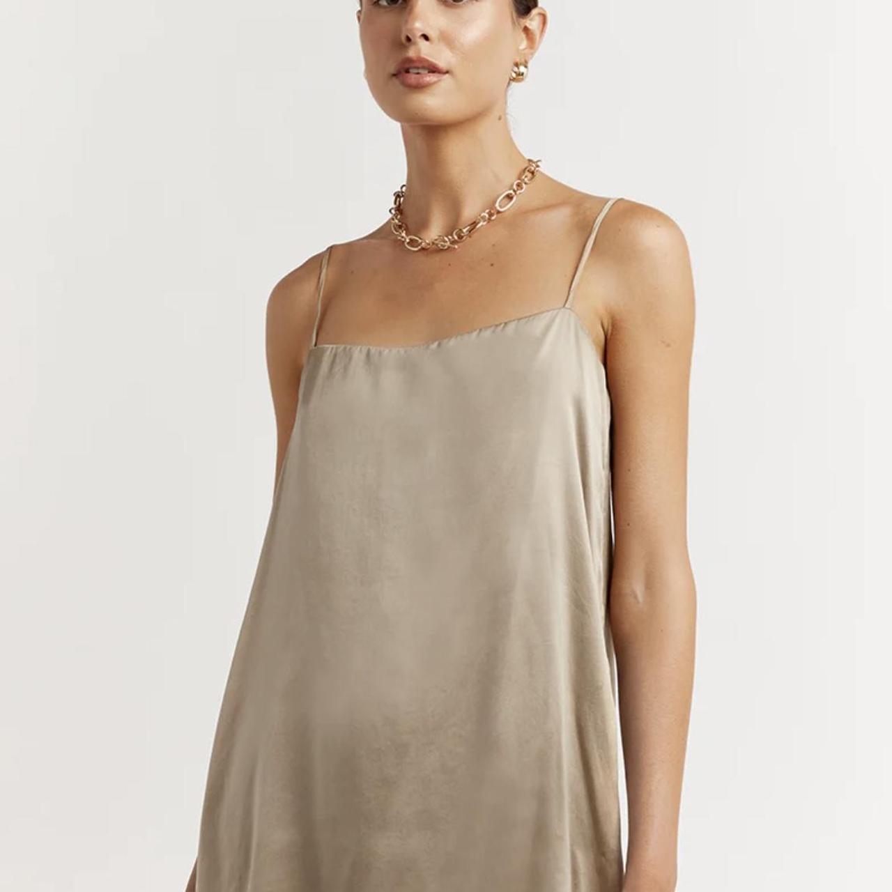 Dissh silk top in size 12. Evans tunic in Stone.... - Depop