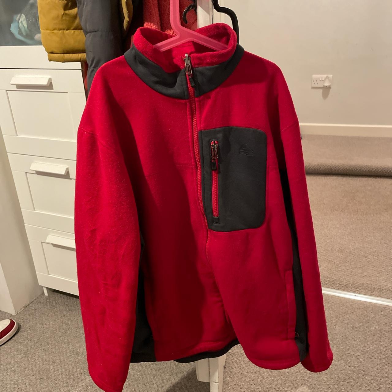 Nike ACG Men's Red and Grey Coat | Depop