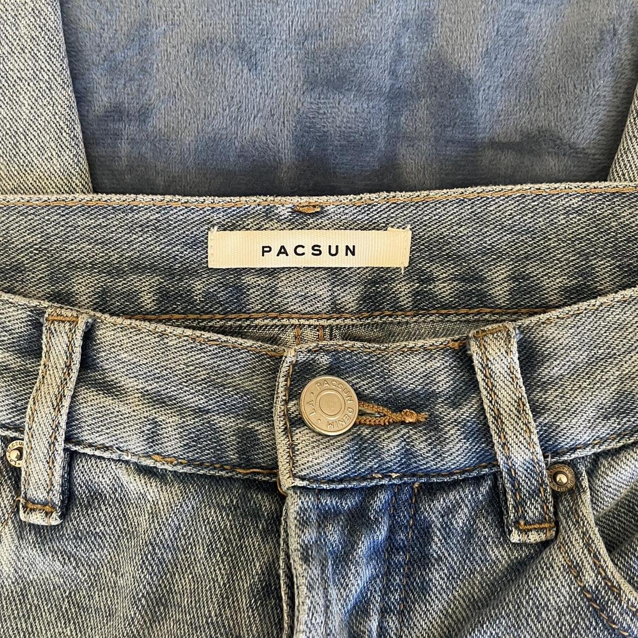 light wash low rise pacsun jeans size 22 like new,... - Depop