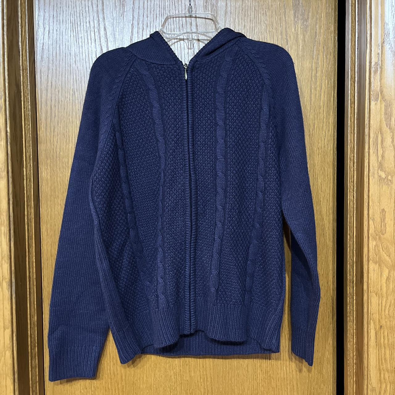 Cute dark purple zip up sweater, barely used, no... - Depop