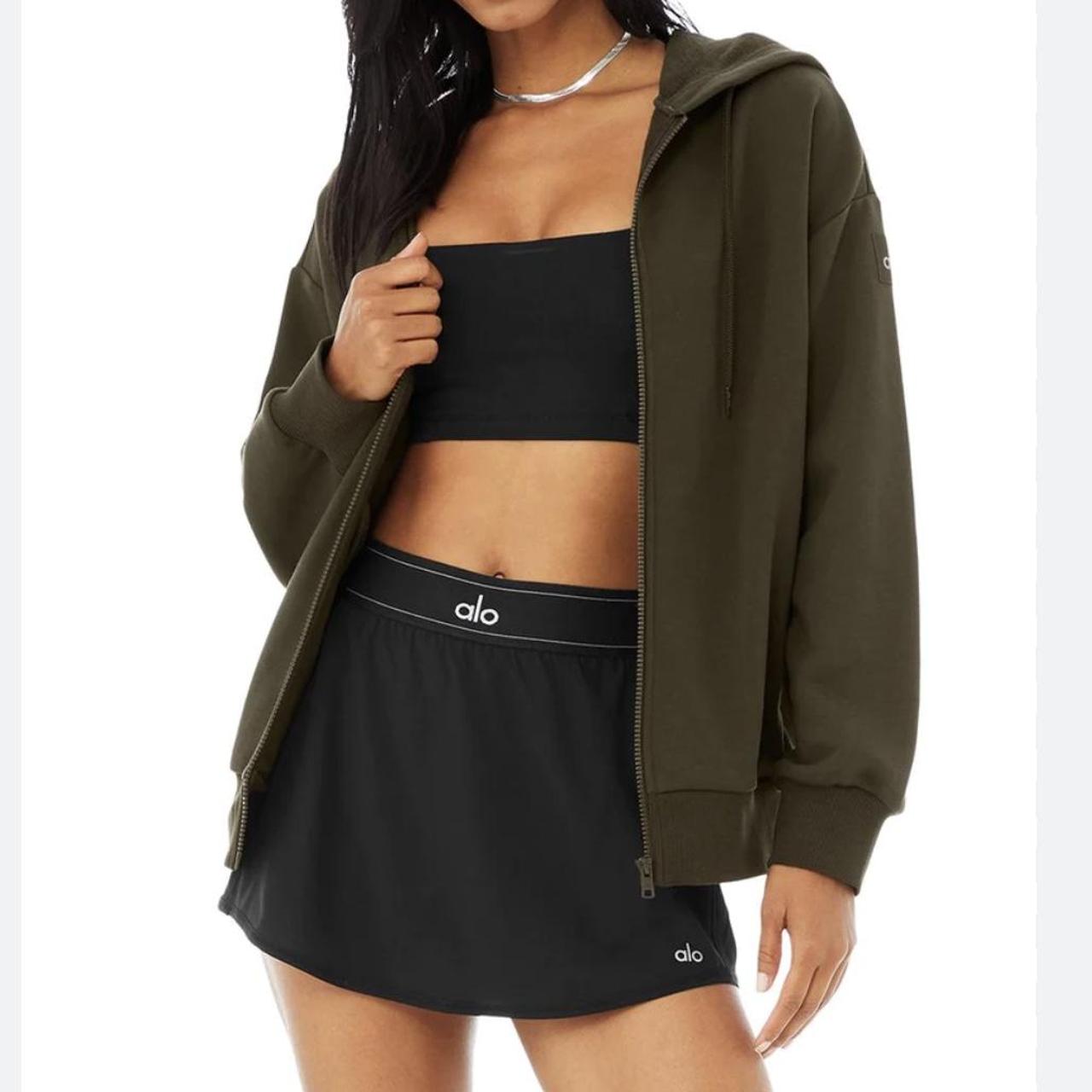 Alo Dark Olive Green Zip Jacket Only worn a few times - Depop