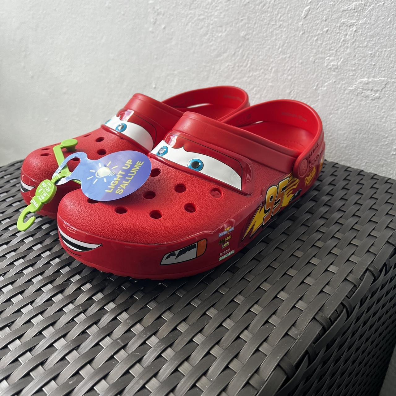 Lightning McQueen light up crocs size 8 but fit good... - Depop
