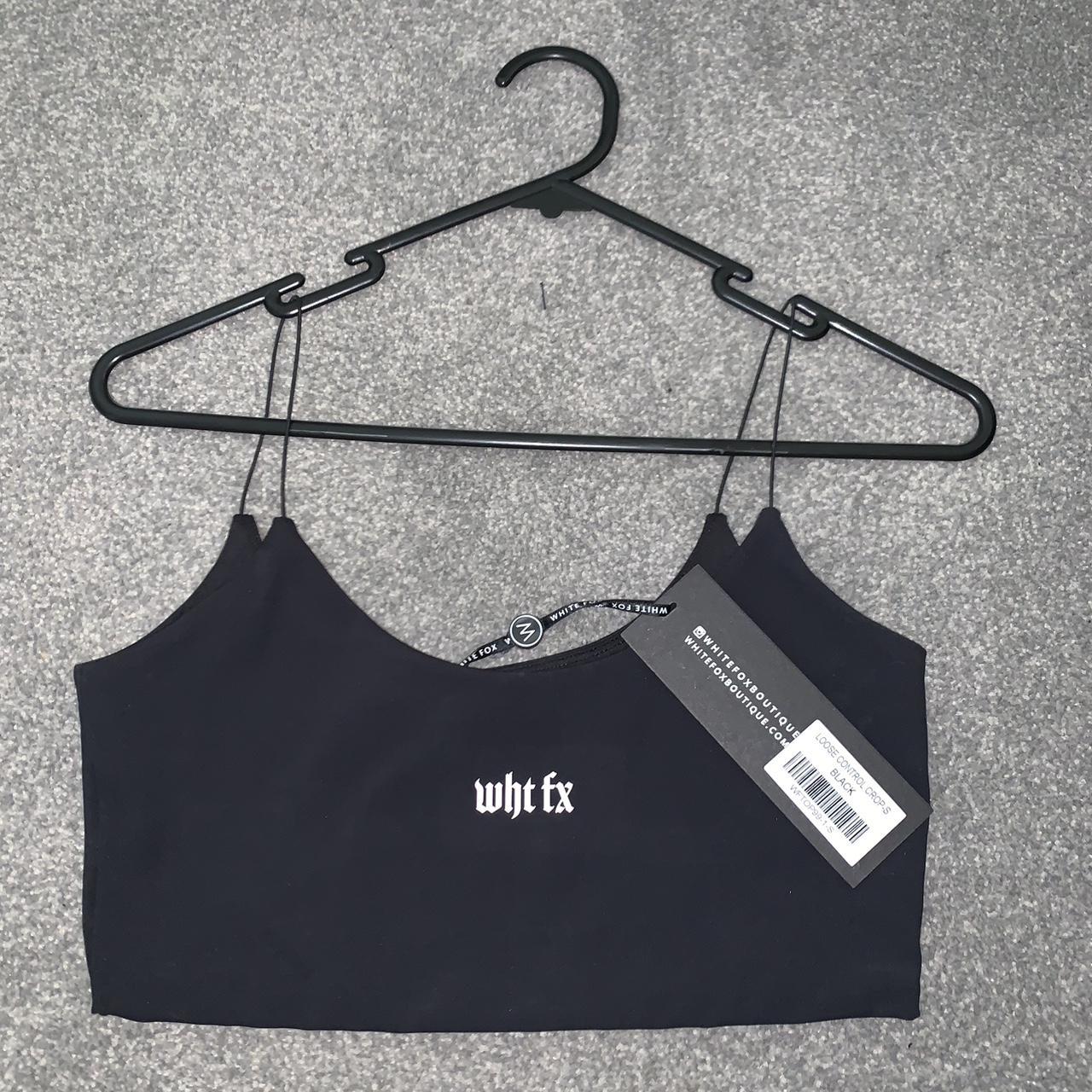 White fox - black crop top - Depop