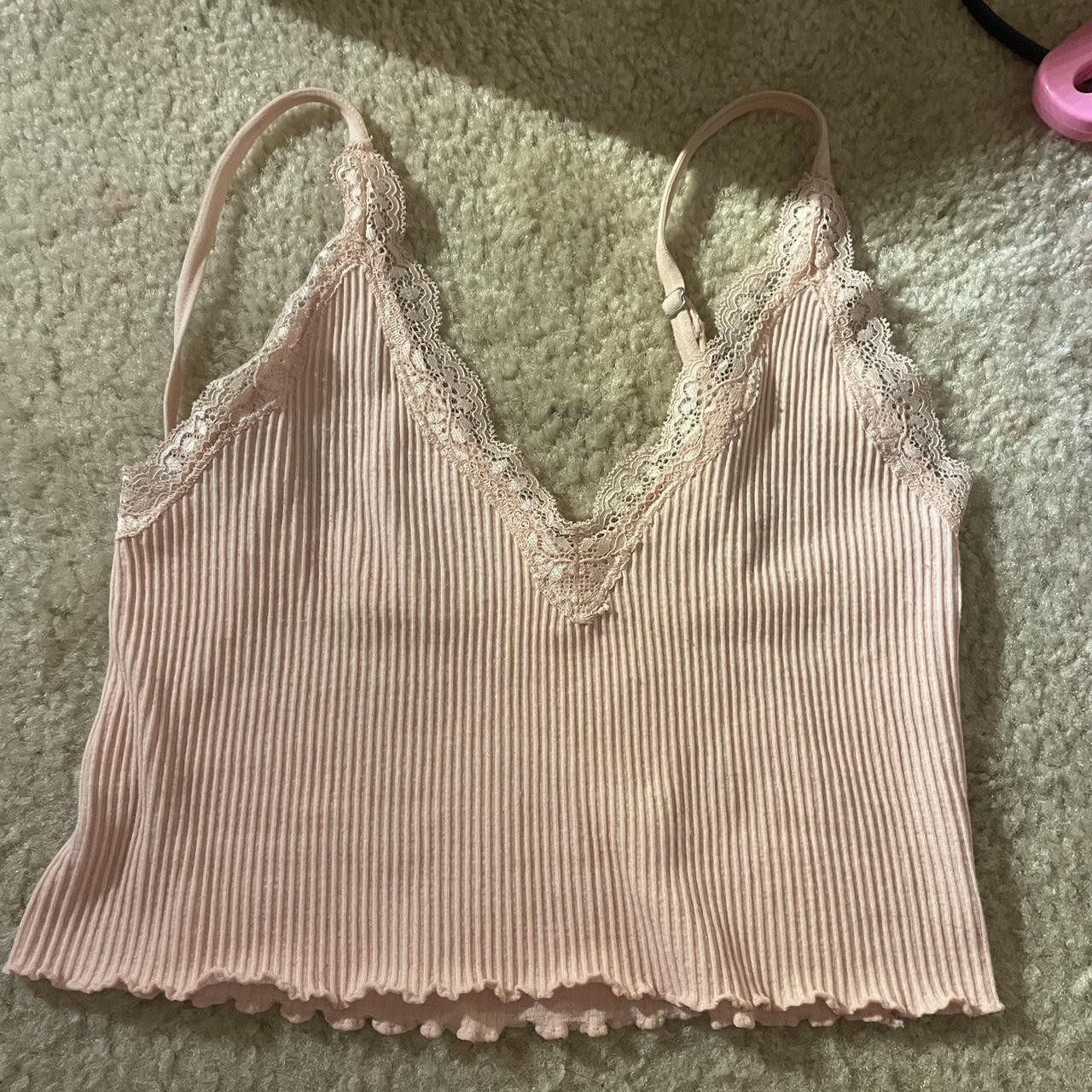 Adorable light pink tank/crop top coquette theme I... - Depop