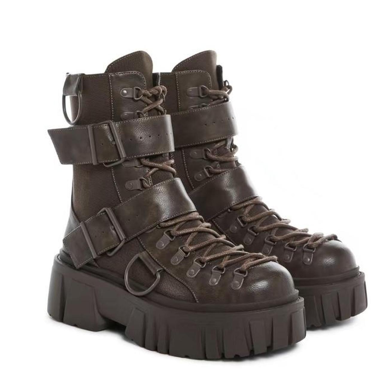 BRAND NEW CLUB EXX BROWN COMBAT BOOTS - perfect for... - Depop