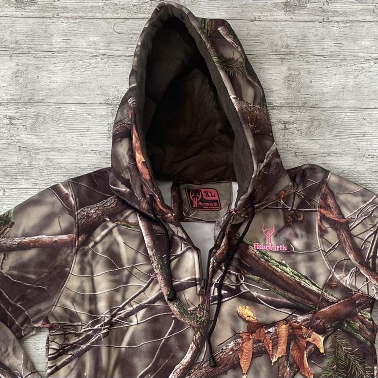 Vintage Huntworth Camo 1/4 zip hoodie USA Hunting... - Depop