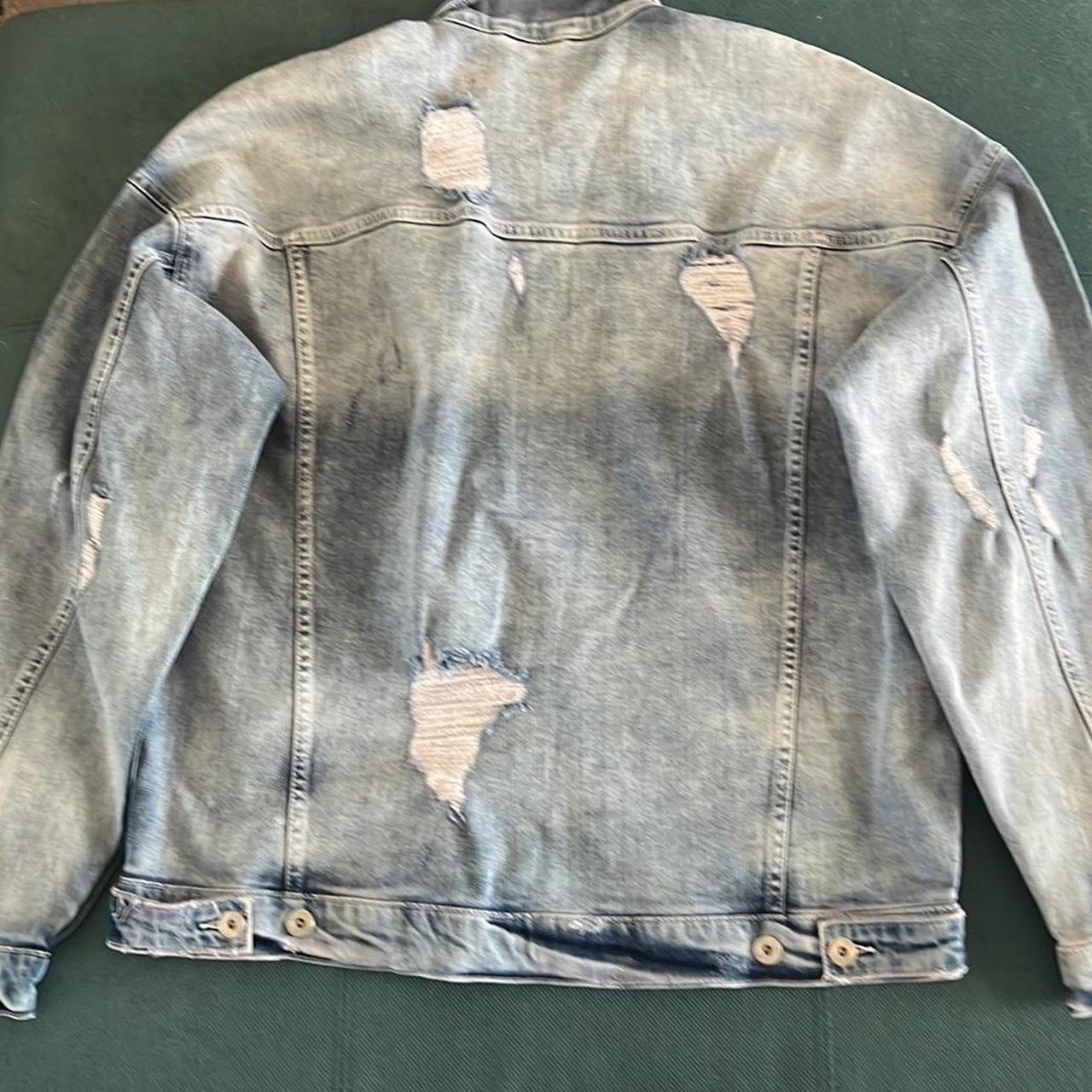 Represent clothing destroyed denim jacket Worn... - Depop
