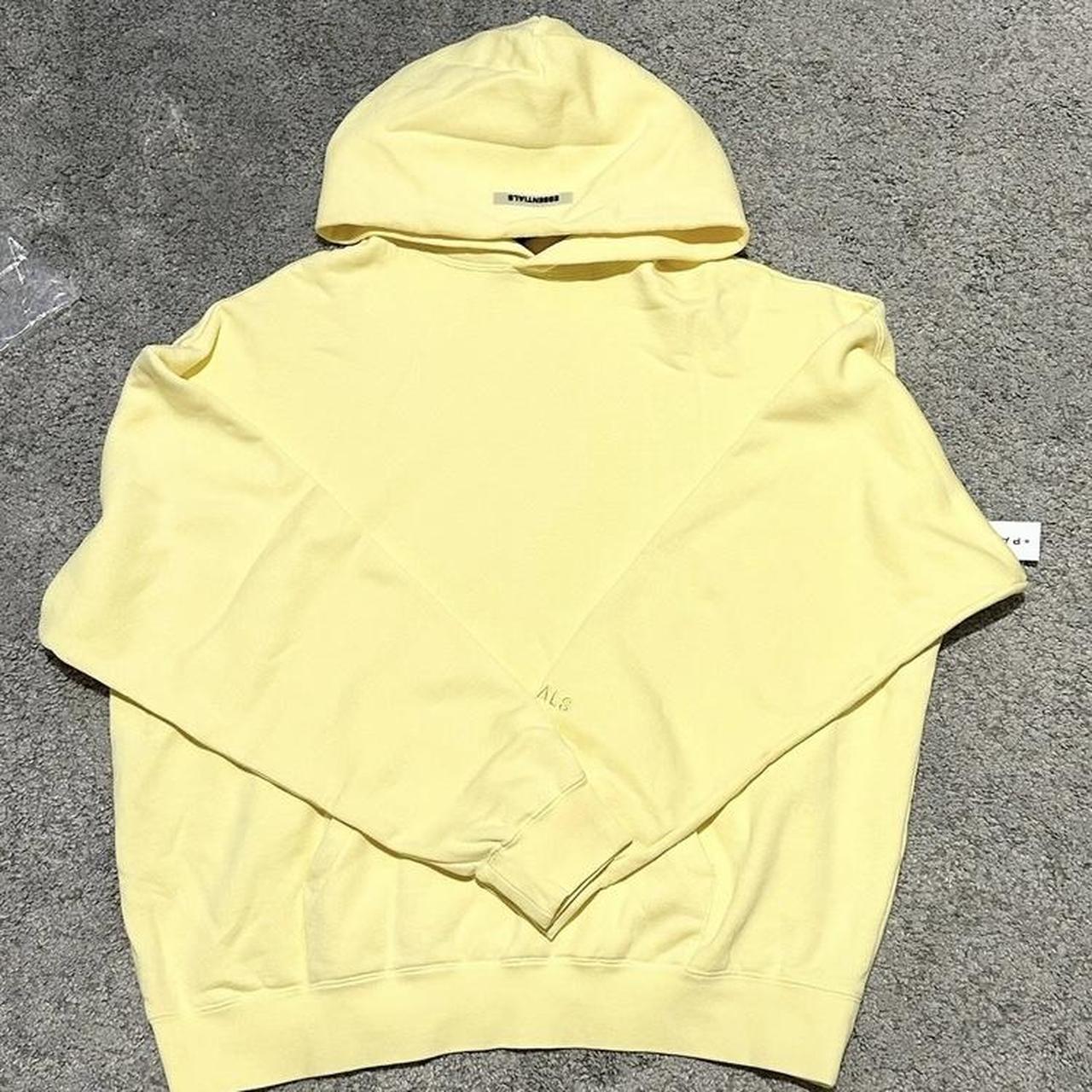 Essentials Men's Yellow Hoodie | Depop