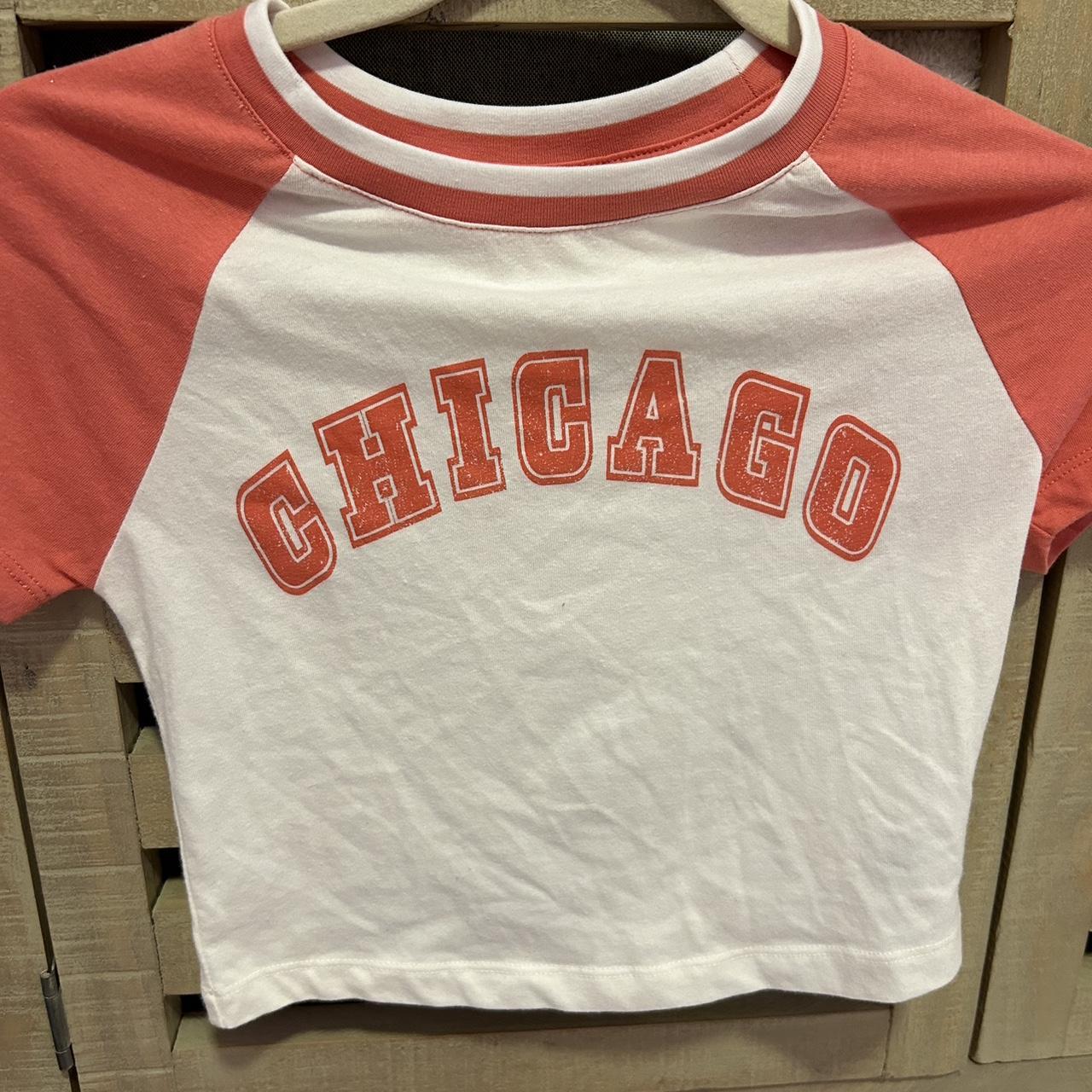 Women's White and Orange Crop-top | Depop