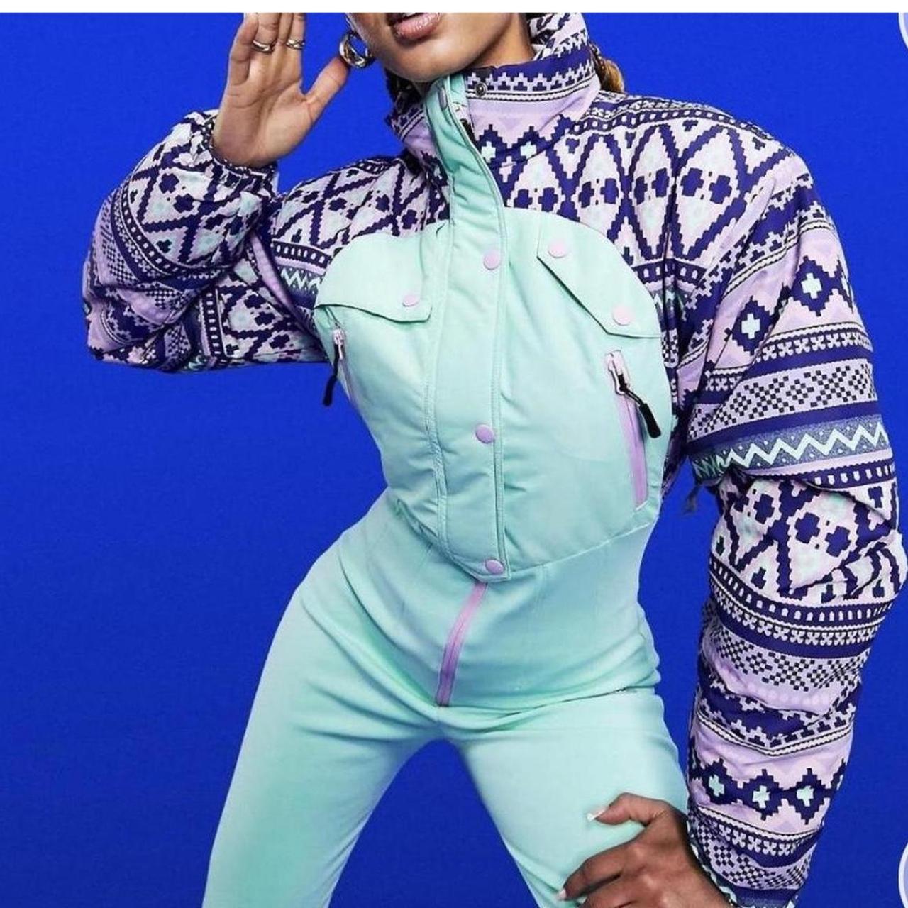 Size 8 ASOS ski suit, worn once for about 1 hour.... - Depop